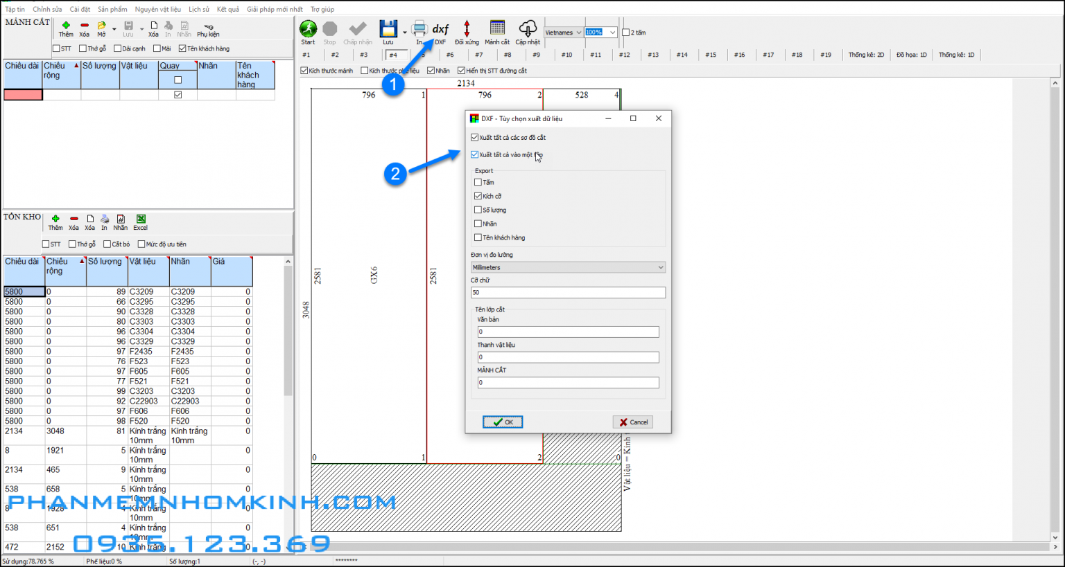 Cutting Optimization pro-Phần mềm tối ưu cắt tiếng Việt đầy hiệu năng ...