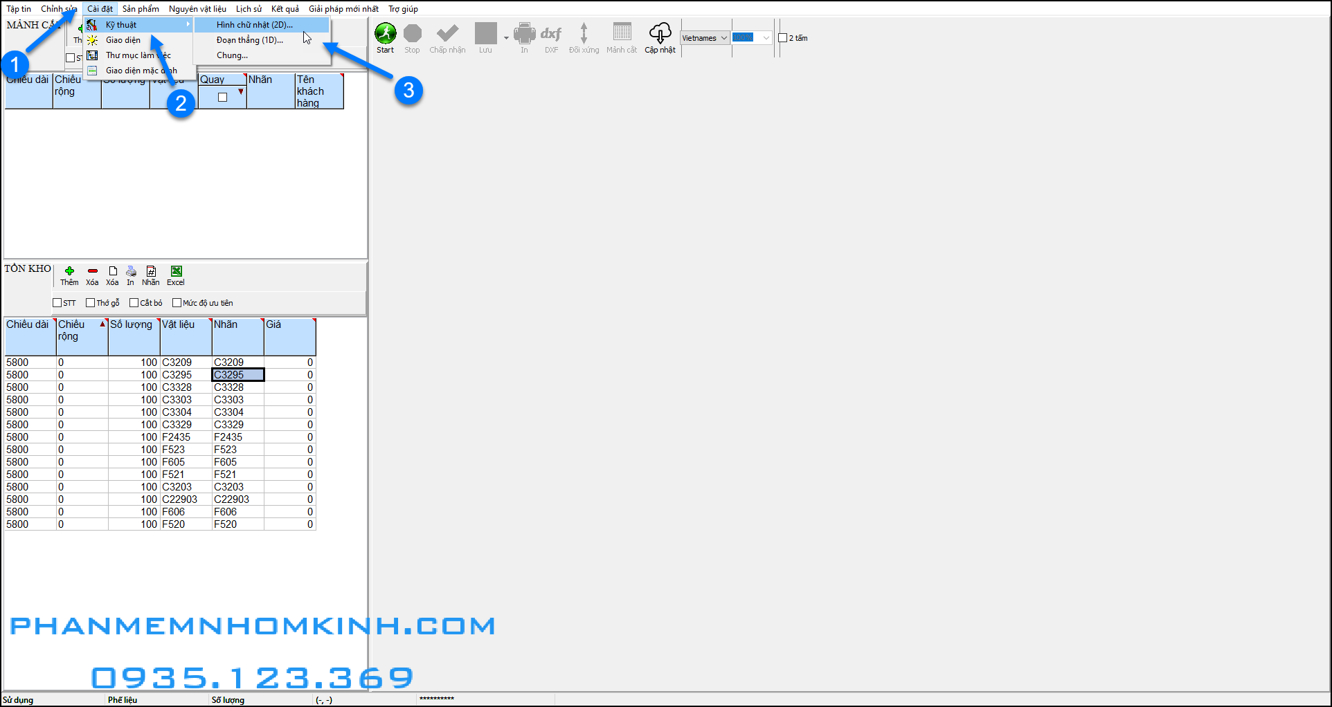 Cutting Optimization pro-Phần mềm tối ưu cắt tiếng Việt đầy hiệu năng ...